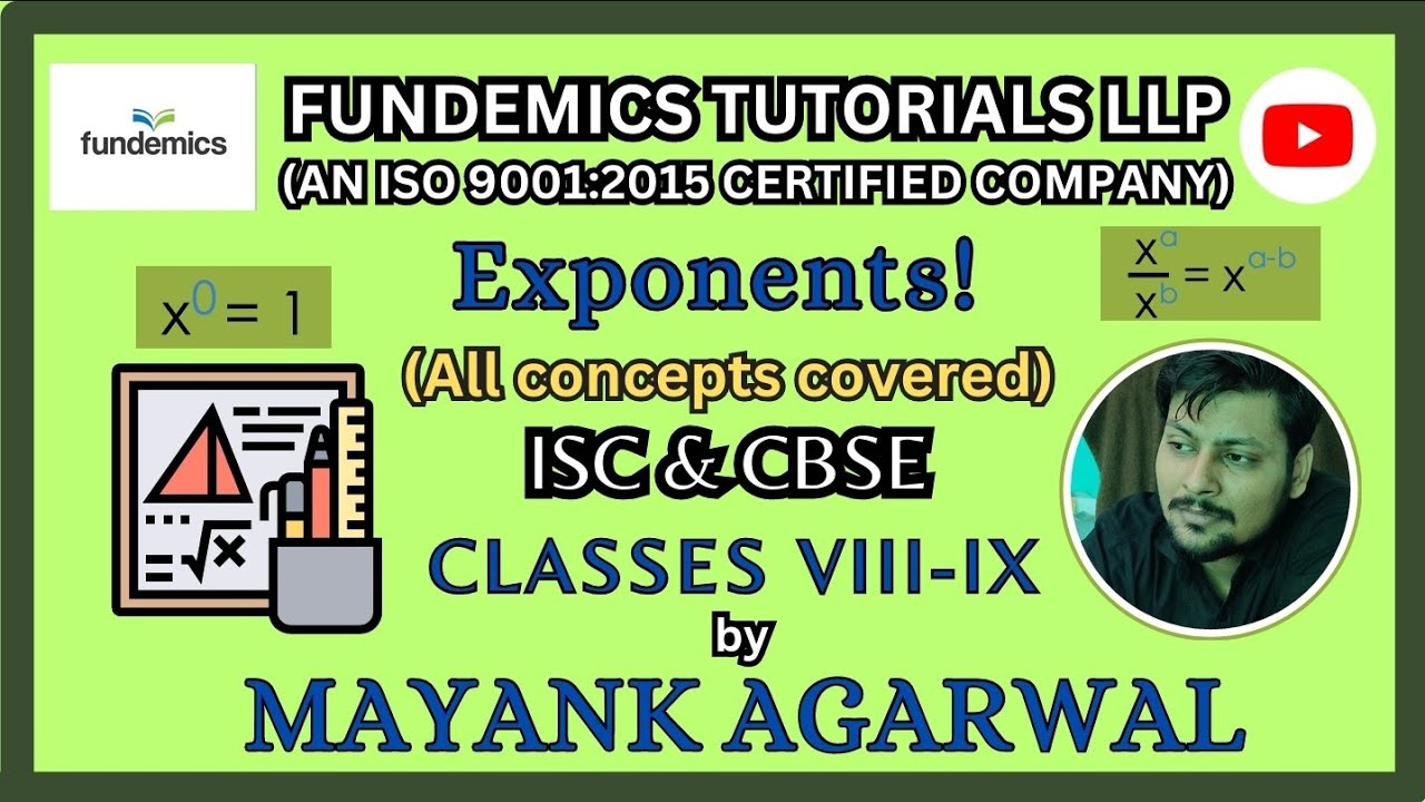 EXPONENTS | CLASS VII-IX | ICSE & CBSE | ONE SHOT BASICS - YouTube
