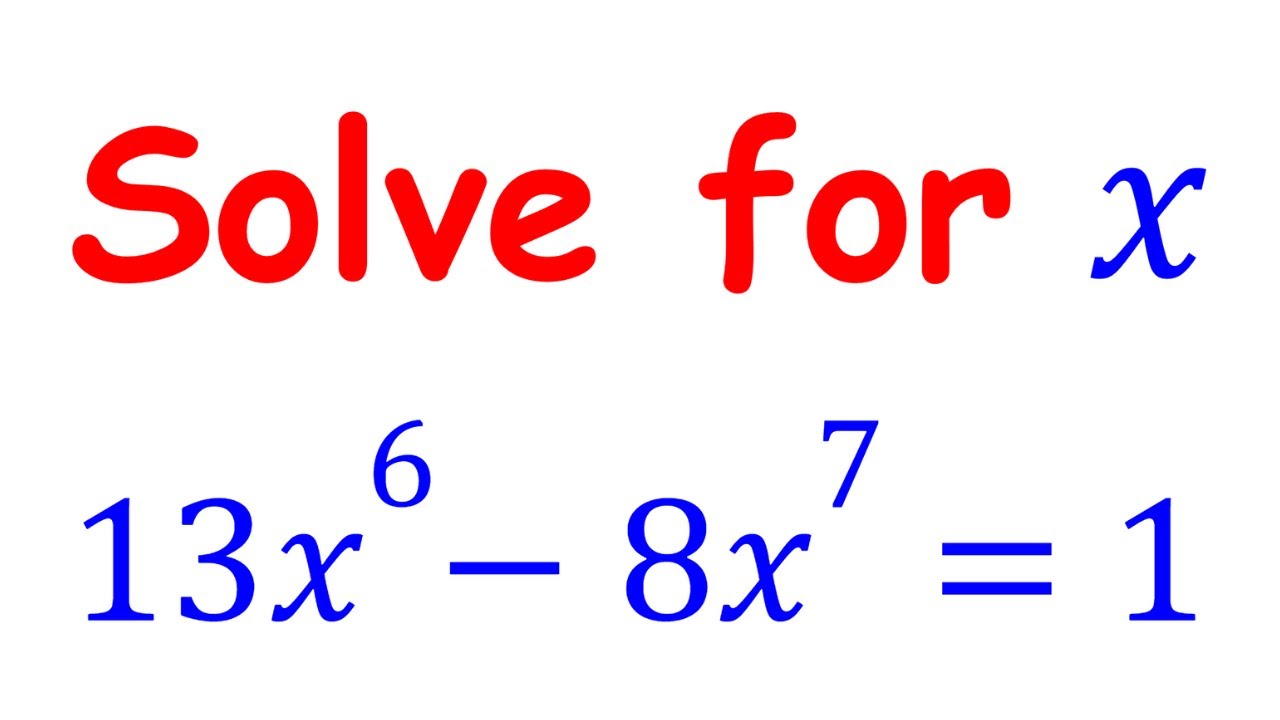 Let's Solve A Special Septic Equation | Polynomials - YouTube