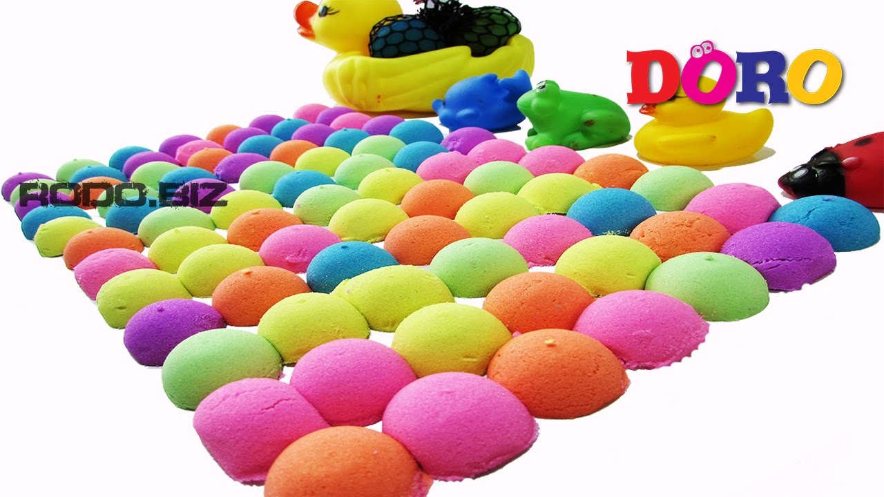 Learn colors for children with Balls Kinetic Sand Puzzle Learning video ...