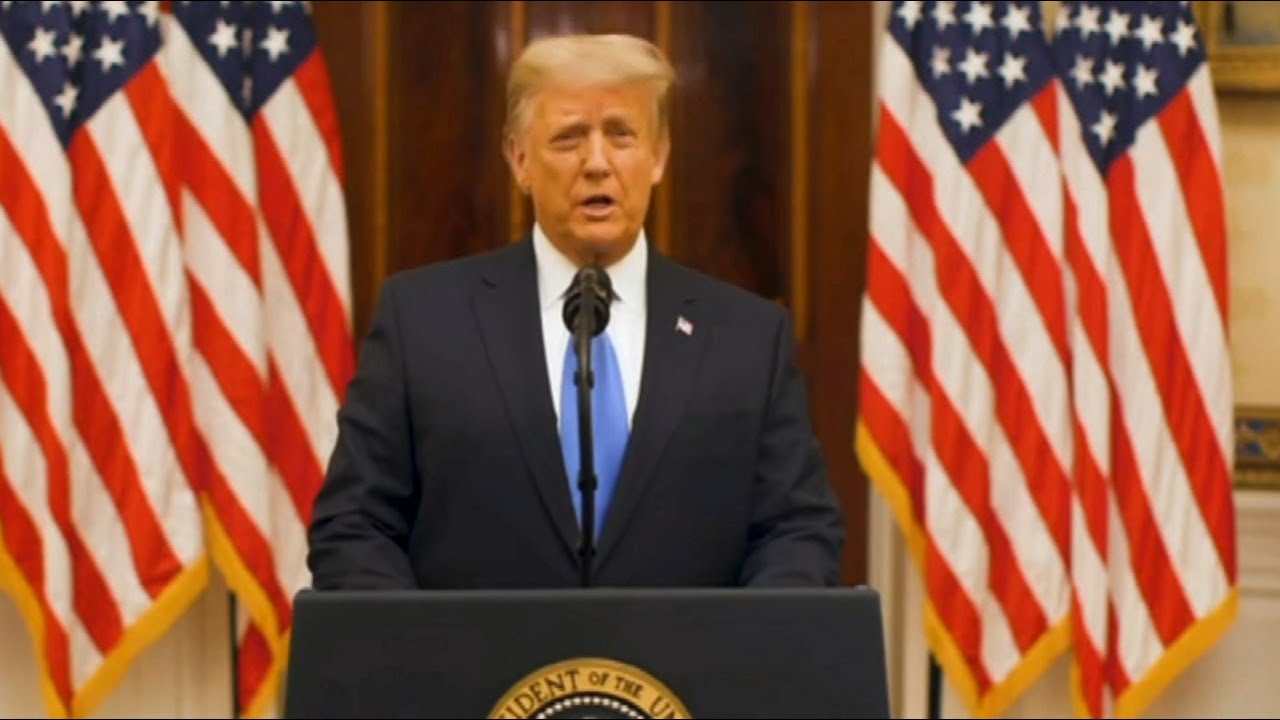 Trump delivers farewell message from the White House - YouTube
