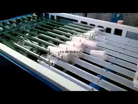 Plastic cup stacking conveyor - YouTube