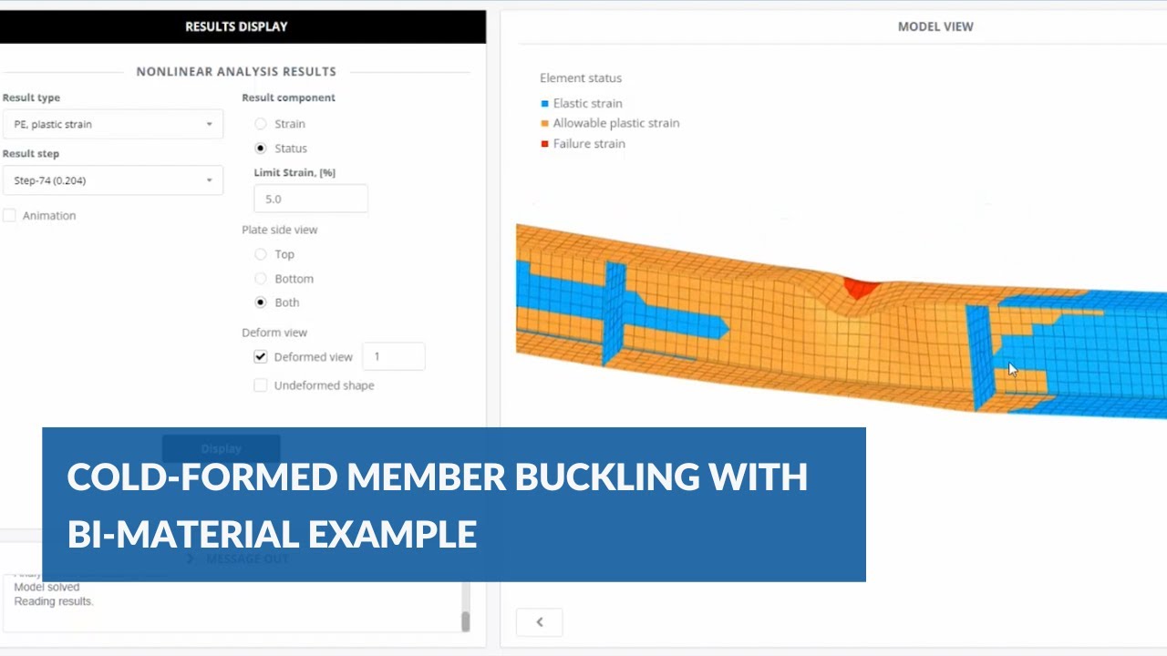 Cold-formed Member Buckling with Bi-material Example - YouTube