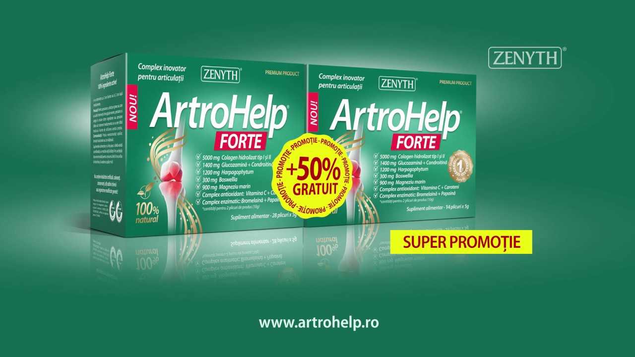 ArtroHelp Forte. SuperPromoție: 50% mai mult produs! - YouTube