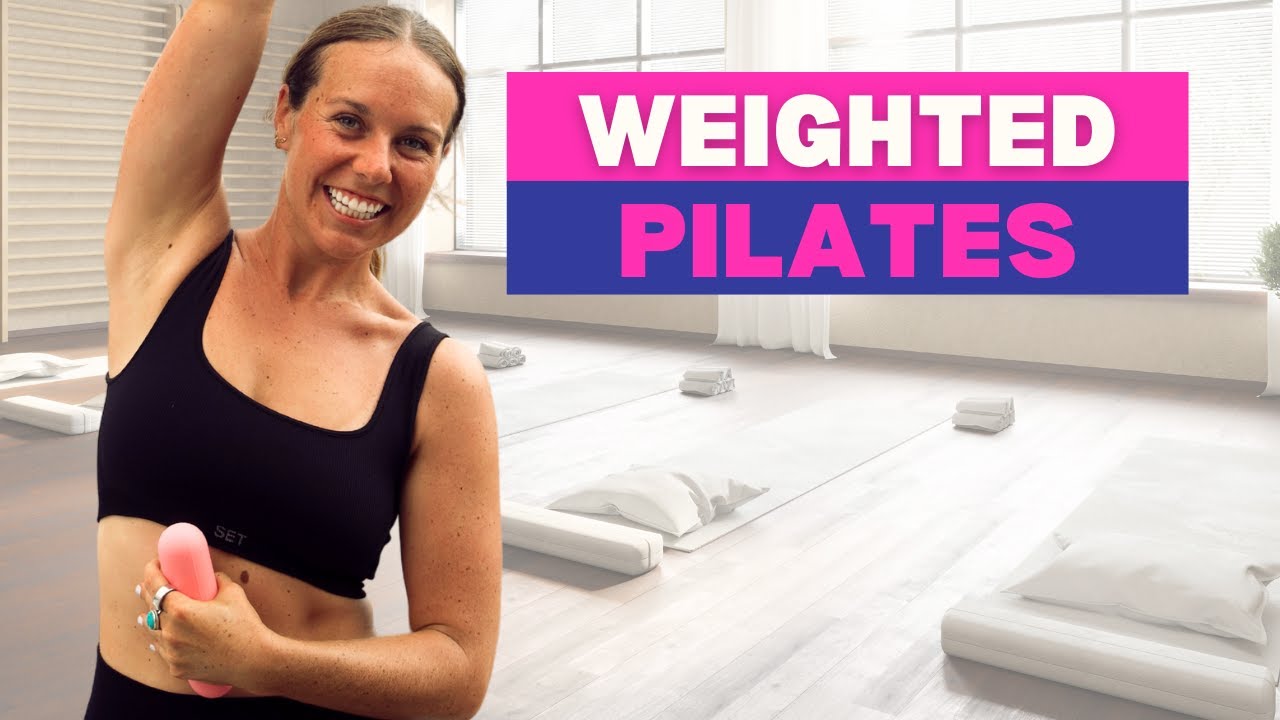 Weighted Full Body Pilates Strength Workout // 20 Minutes of Lean ...