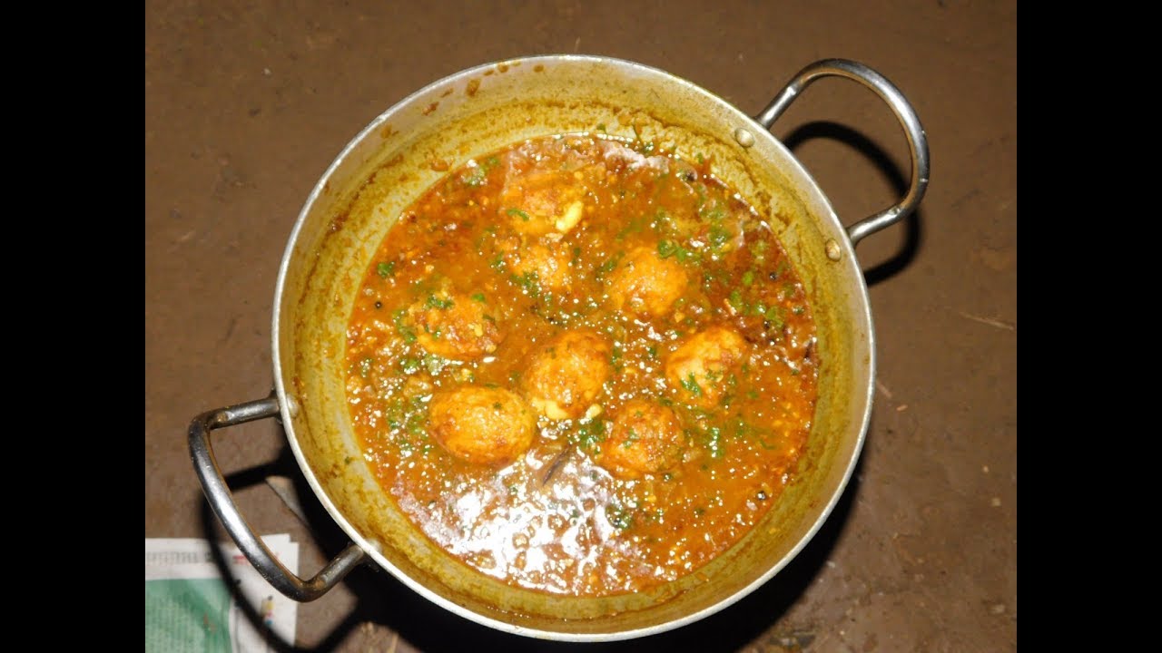 Egg Curry (Anda Curry) Cooked During Rain at Late Evening - Village ...