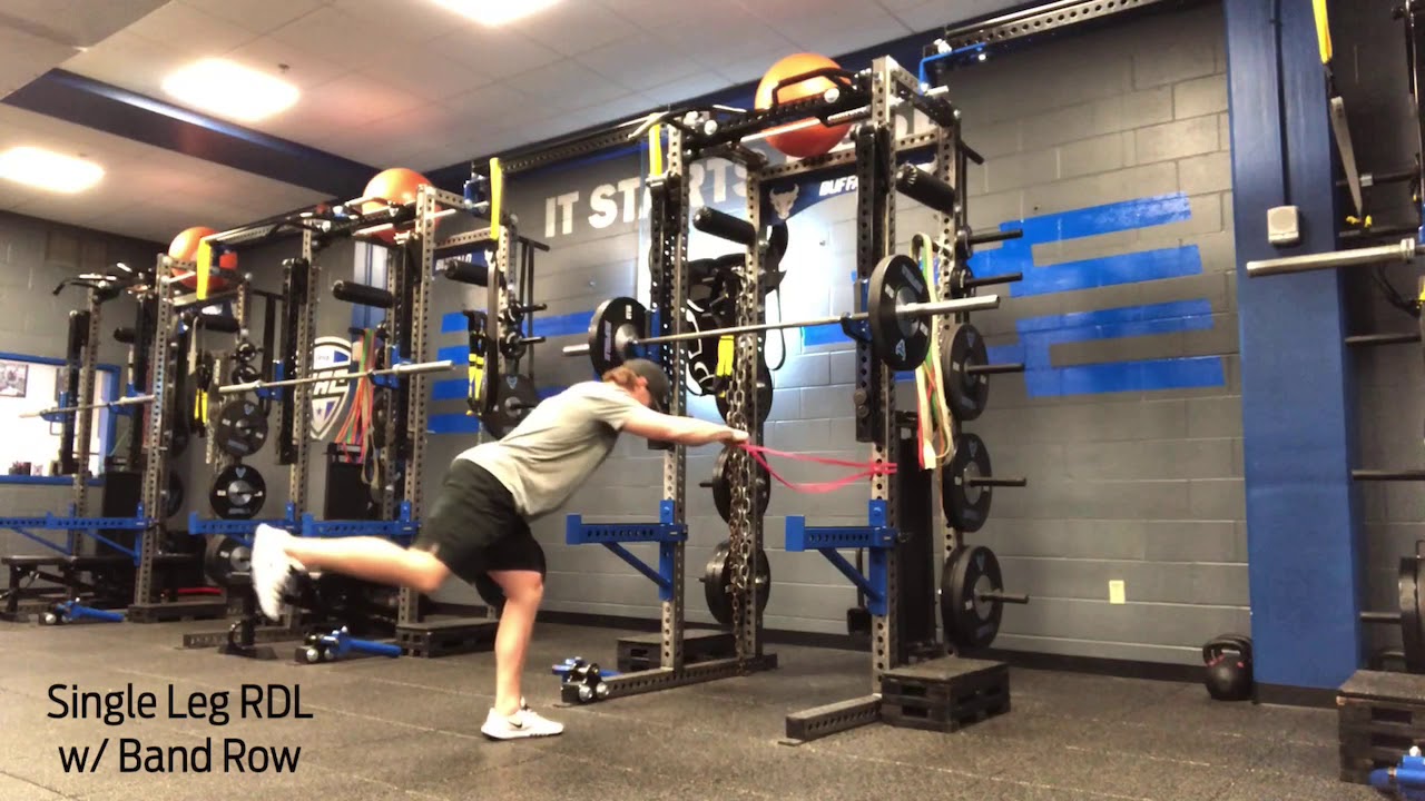 Single Leg RDL w Band Row - YouTube