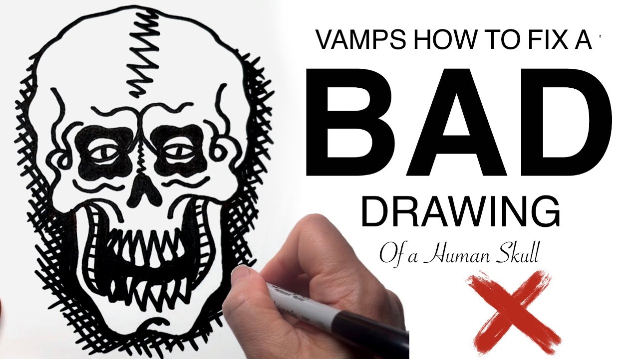 How to Fix A BAD DRAWING of a Human Skull How to by Vamps - YouTube