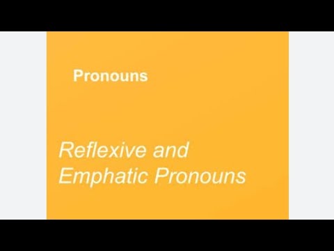 Difference between Reflexive pronouns and Emphatic pronouns |Their ...