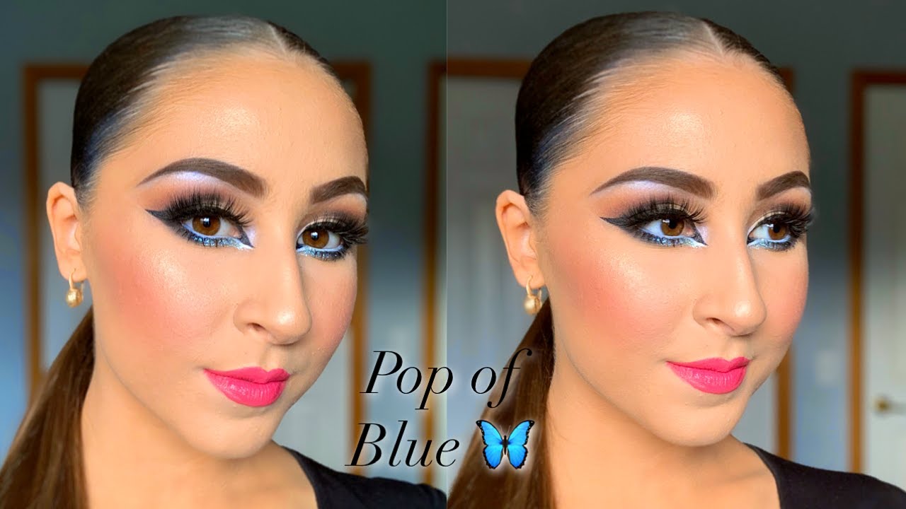 Pop of Blue Ballroom Makeup Tutorial - YouTube