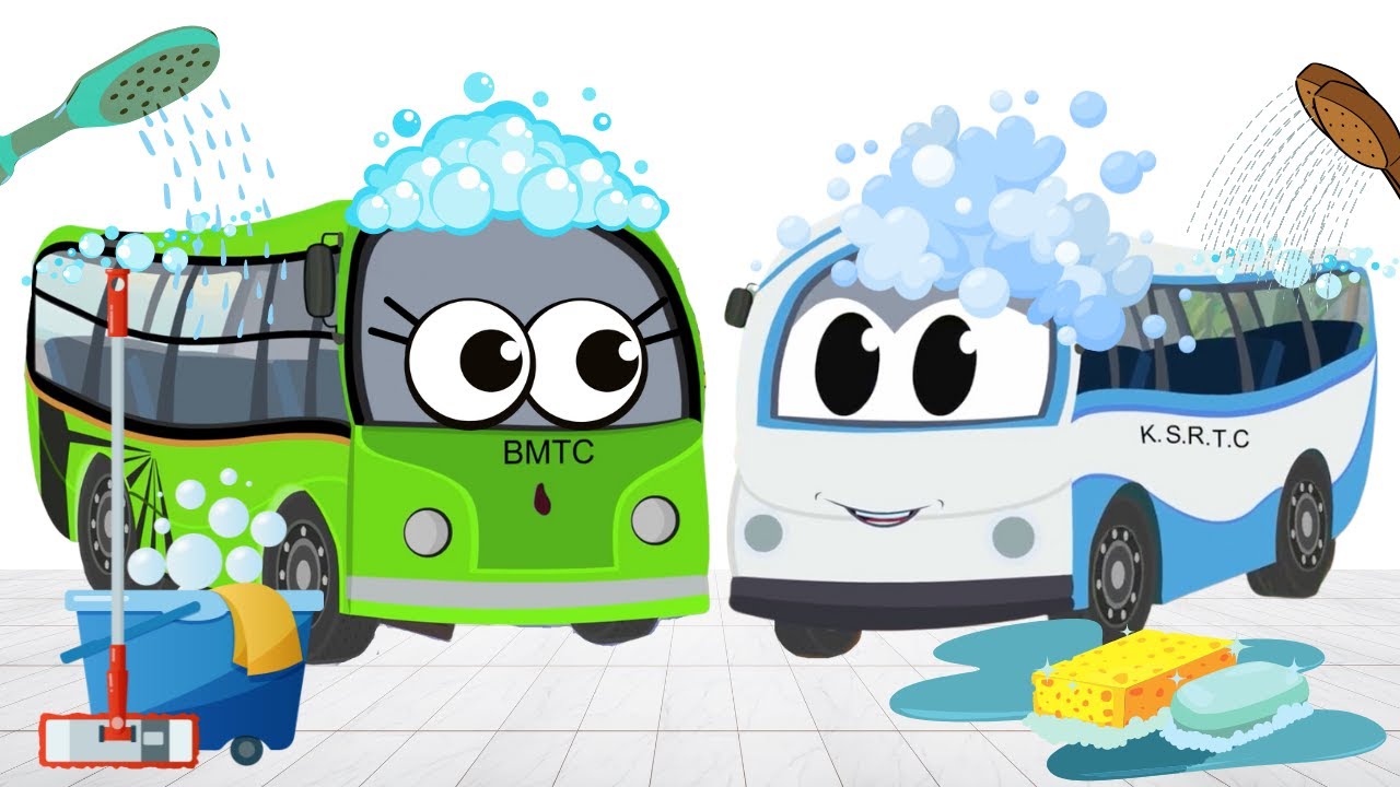 Bus & Car Washing in Garage | Car Cartoons for Children | Pop Teen ...