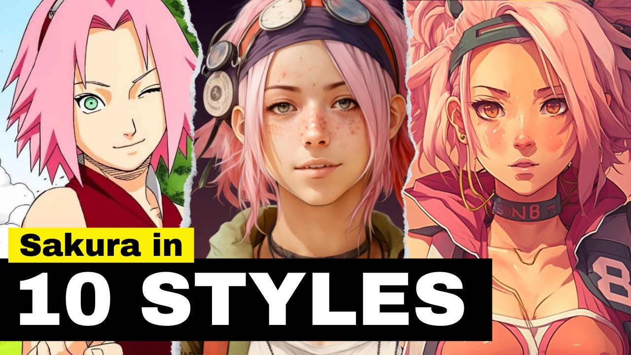 Asking A.I. what SAKURA would look like in 10 different fashions - YouTube