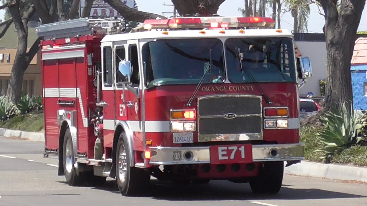 OCFA Engine 71 (Reserve) Responding - YouTube