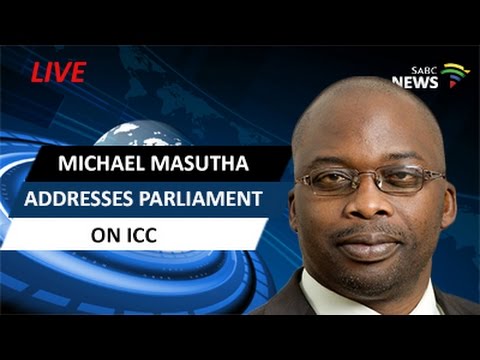 Michael Masutha addresses parliament on ICC - YouTube