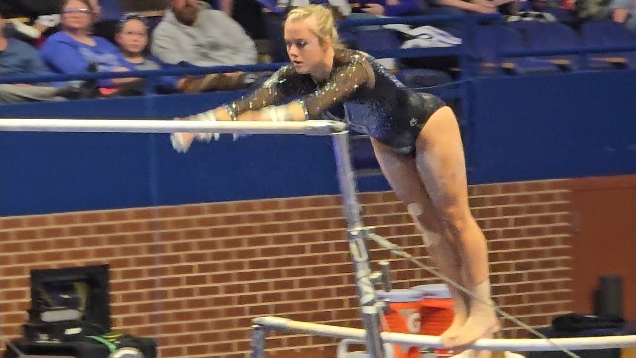 Bailey Bunn on uneven bars for Kentucky gymnastics (9.850) (February ...