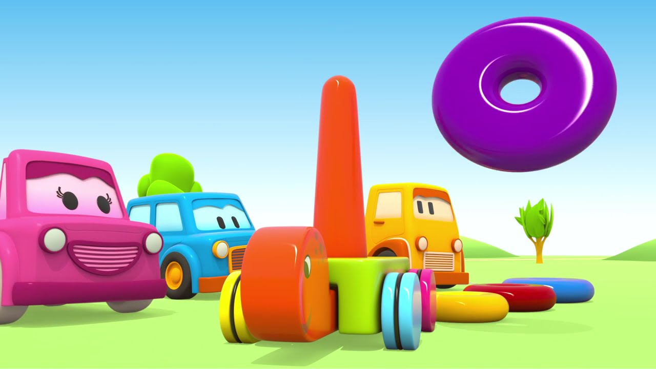 Car Cartoons for Children: Clever Cars and a Ring Pyramid - YouTube