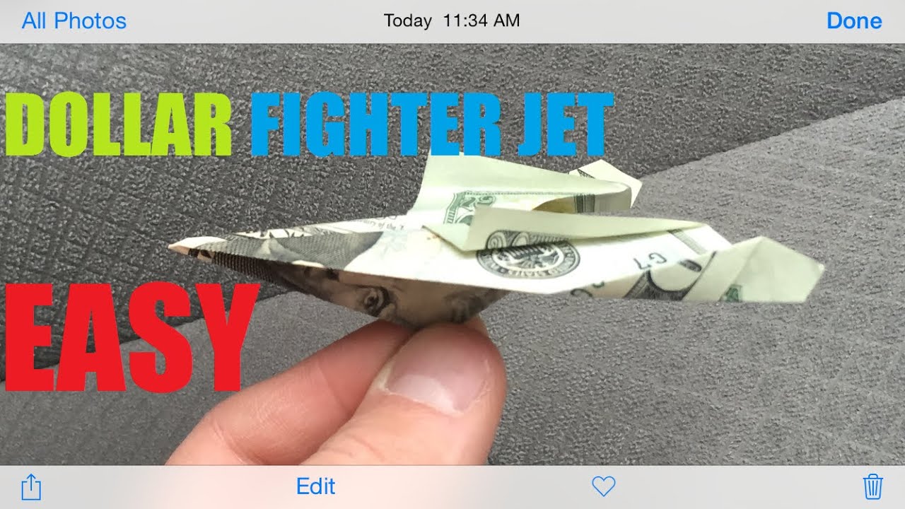 How To Make A Epic Fighter Jet Origami Dollar - YouTube