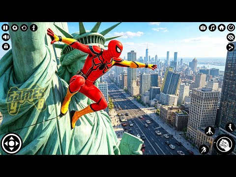 Red Spiderman Rope Hero Fighting City Gangster - Android Gameplay