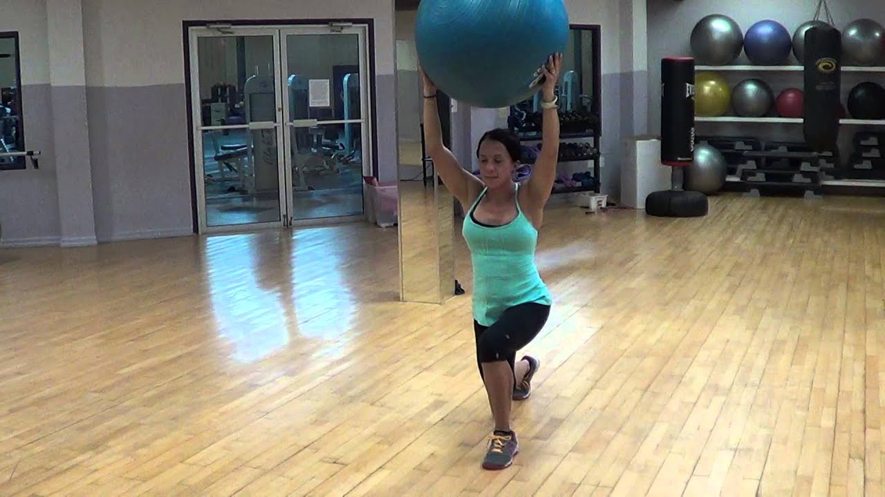 Swiss Ball Rocket Lunges - YouTube