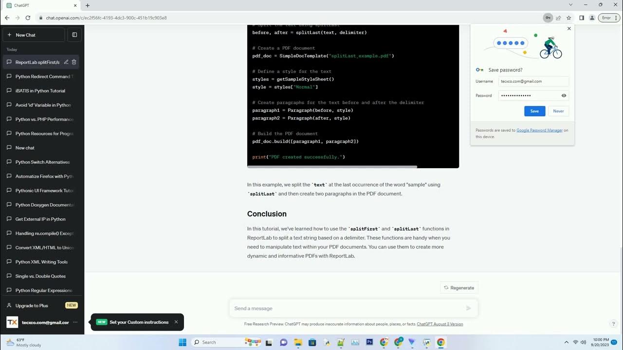 Python Reportlab Use Of Splitfirstsplitlast Youtube