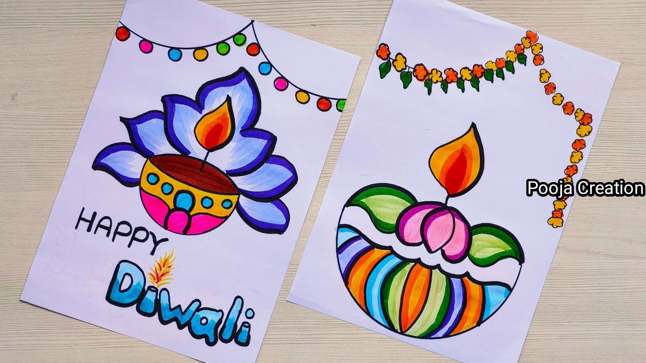 Diwali Homework Decoration/Diwali Project/Diwali Card Drawing/Project ...