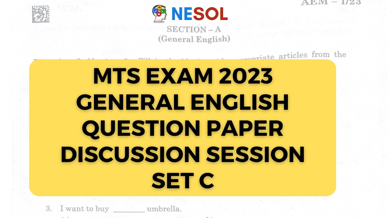 MTS 2023 GENERAL ENGLISH QUESTION PAPER DISCUSSION - SET C - YouTube