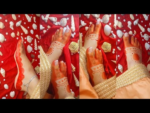 New Bridal Alta Design for Feet| Bengali Alta Design for Bride, Wedding ...