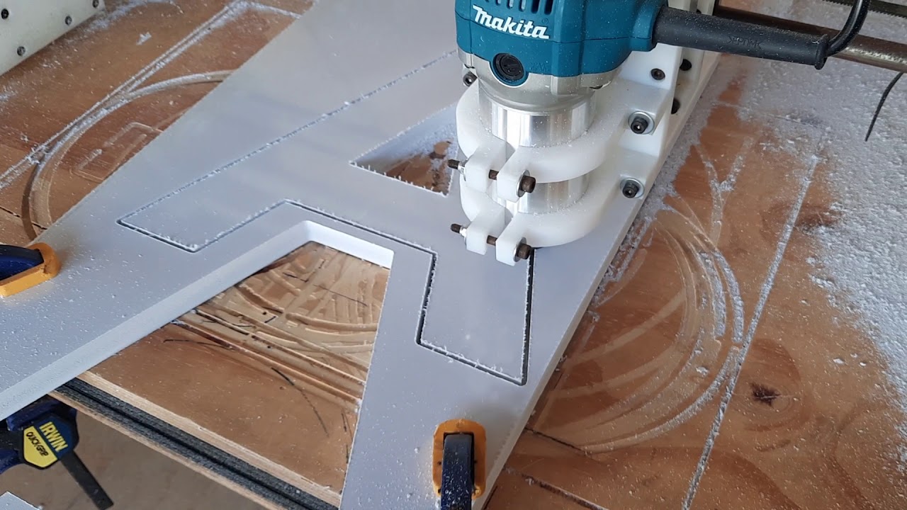 Usinando PVC expandido 20mm CNC caseira Rev2 - YouTube