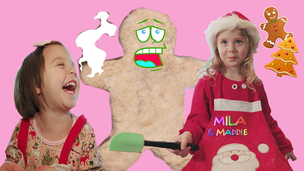Mila & Maddie Bake Cookies For Santa and One Gets Away - YouTube