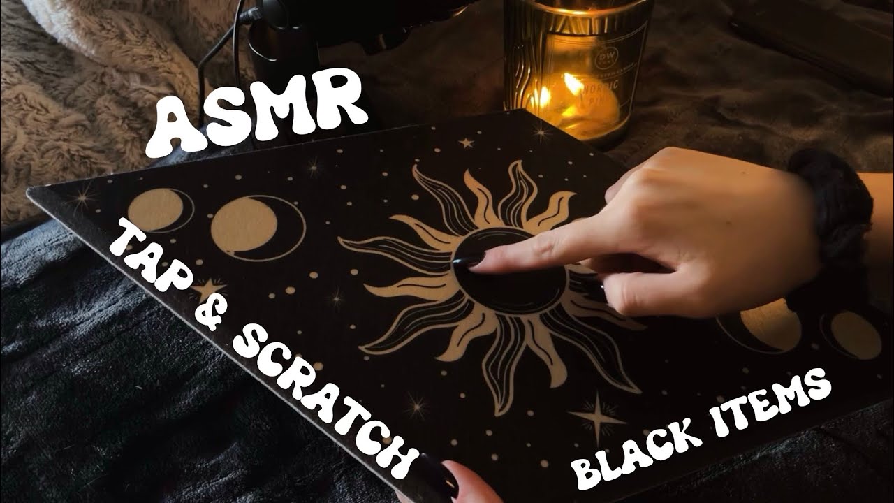 ASMR Tapping & Scratching Black Items🖤 No Talking - YouTube