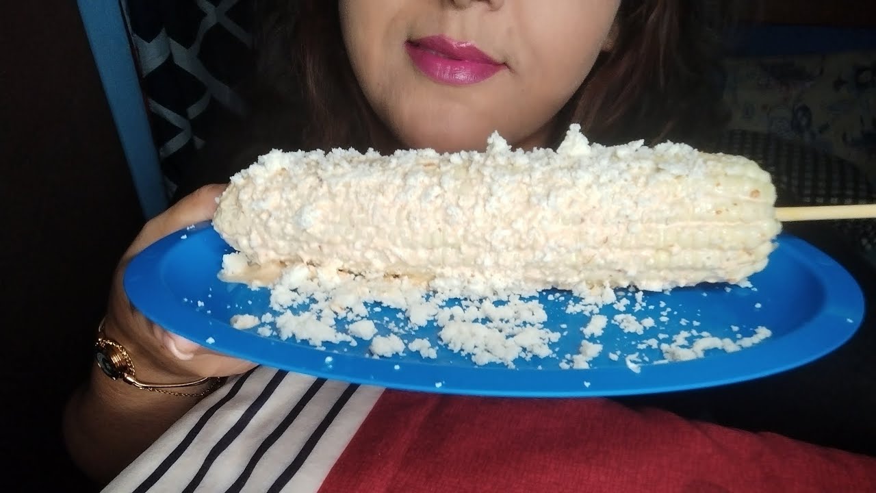 ASMR Elote/maiz/choclo 🌽 con mayonesa chile 🌶 y queso 🧀 - YouTube