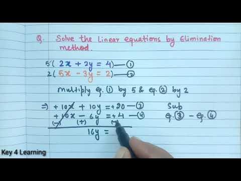 Class 10 linear equations in two variables | Elimination Method | How to solve linear equations ...