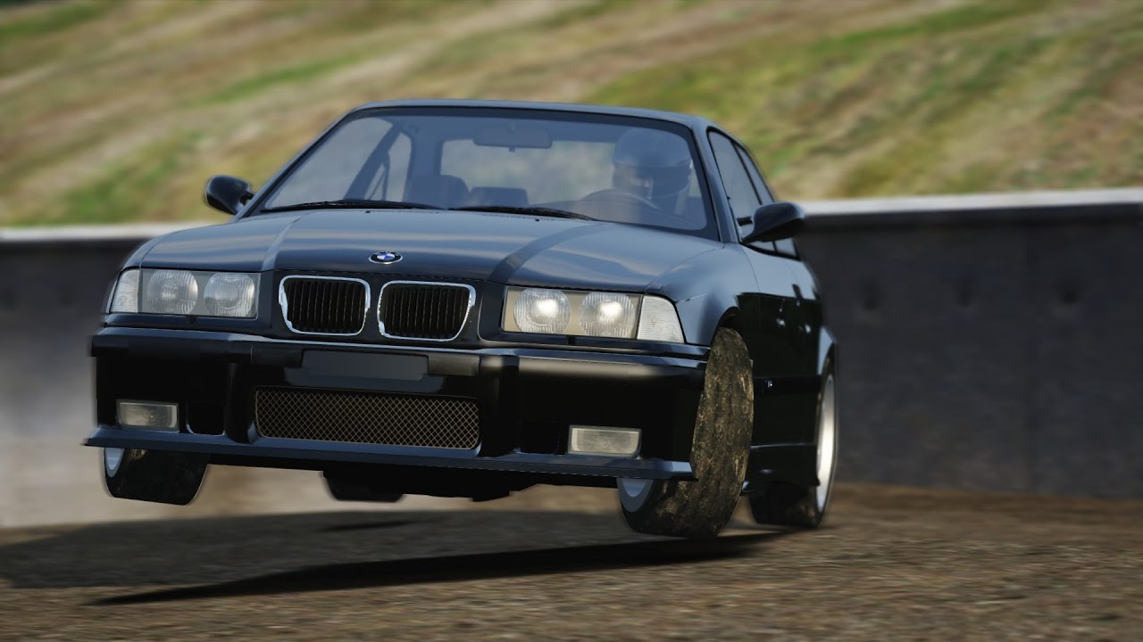 Assetto Corsa - Hard Driving E36 On Dirt/Asphalt Layout - YouTube