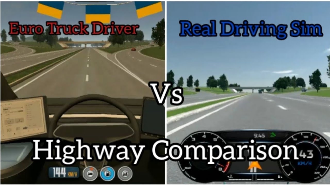 Euro Truck Driver 2018 vs Real Driving Sim(European Highway Comparison ...