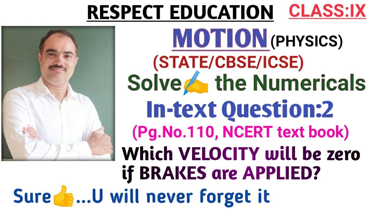 MOTION| Physical Science| Numerical Problems| Class IX|STATE|CBSE|ICSE ...