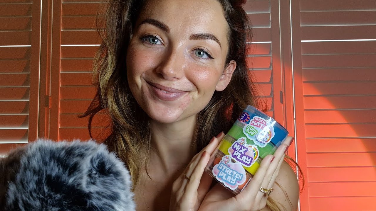 ASMR - Playing with slime for the first time 👀 (whispered squishy play ...