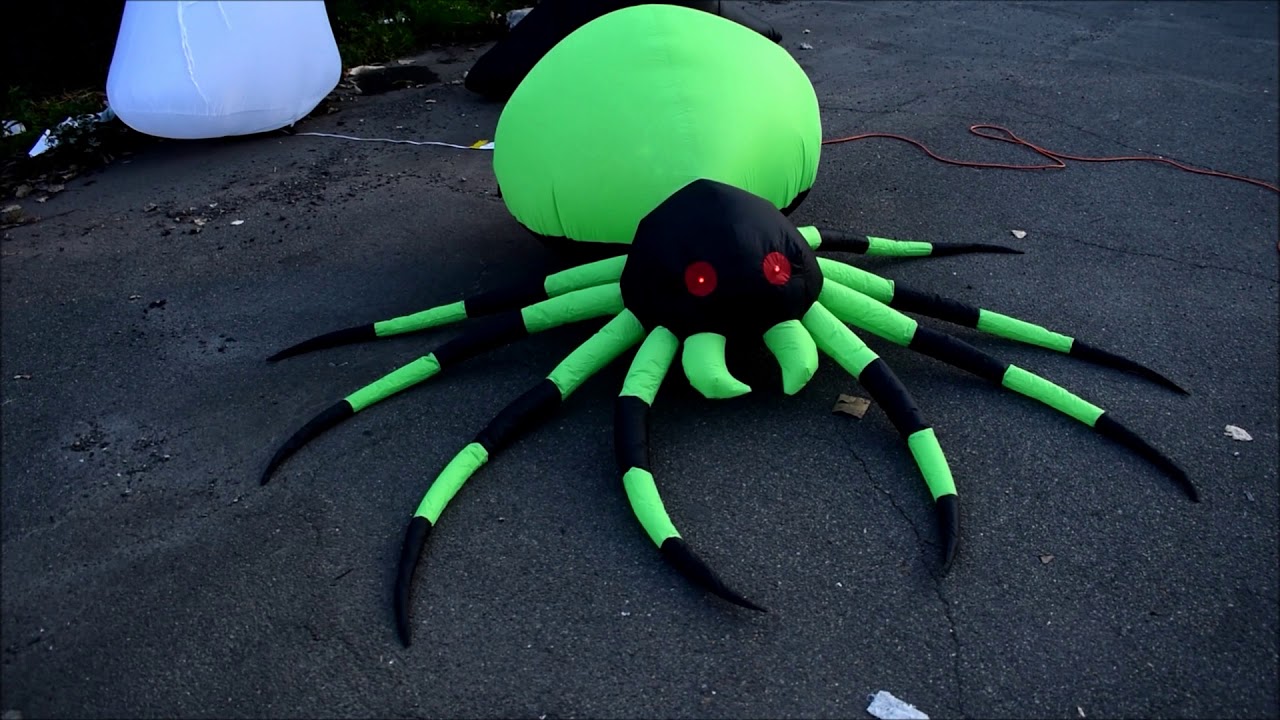 Black And Green Spider Airblown Inflatable Halloween unboxing - YouTube