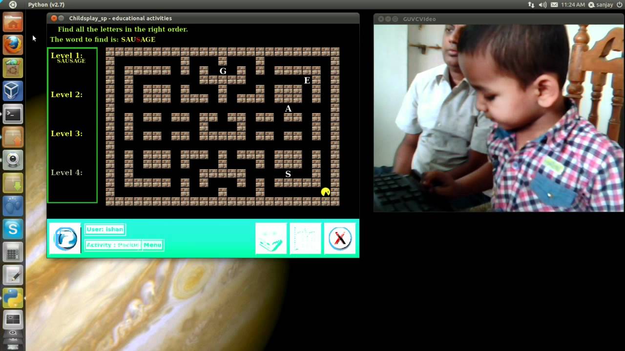 Linux Kids Games - ChildsPlay PacKid - YouTube