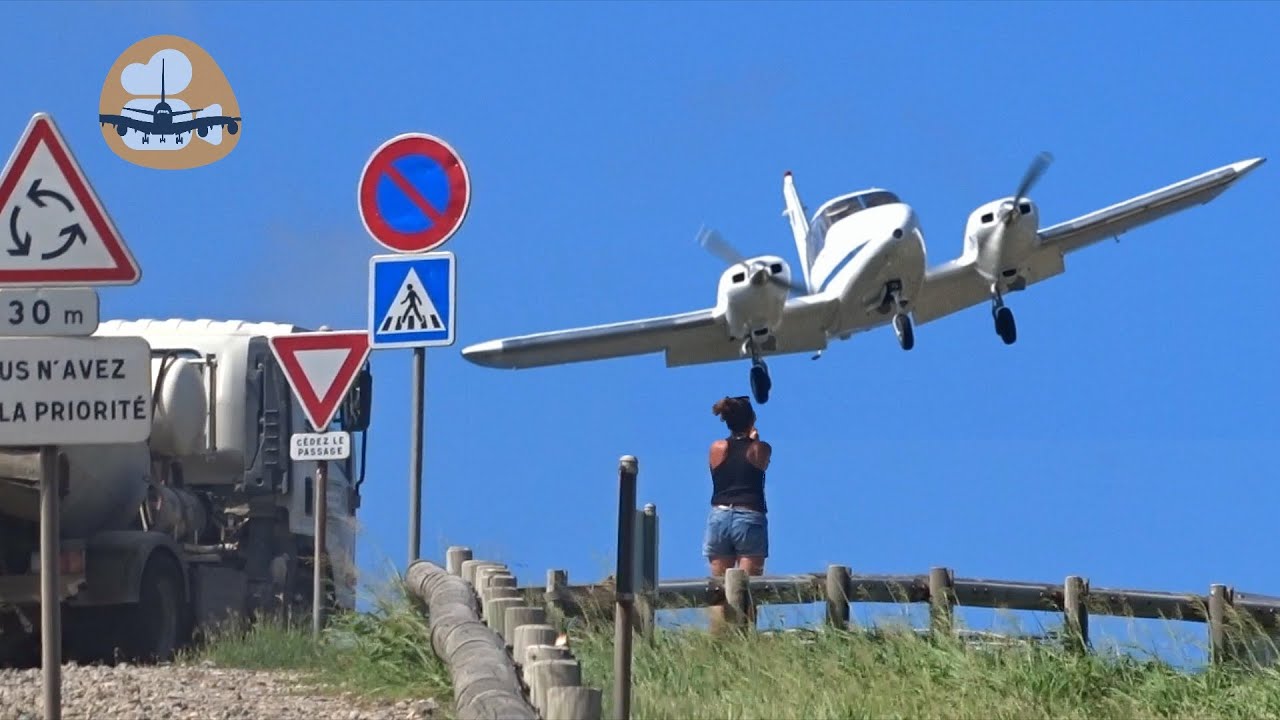 Spectacular landings at St Barts crazy airport - most challenging ...