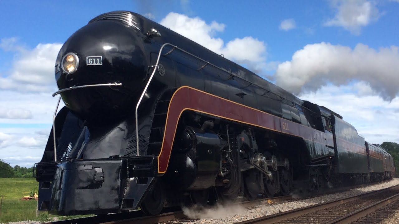 Norfolk & Western 611 Steam Train - YouTube