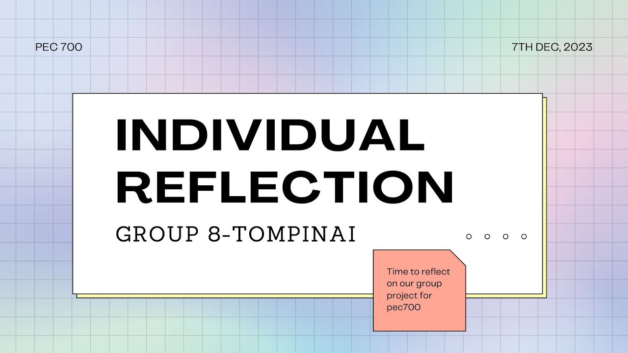 PEC 700 INDIVIDUAL REFLECTION ZOOM RECORDING - YouTube