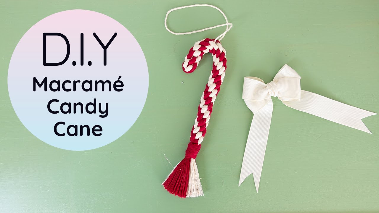 DIY Macrame Candy Cane Ornaments Tutorial | Macrame Christmas Ornament - YouTube