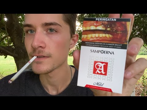 Smoking a Sampoerna A Mild Clove Cigarette - Review