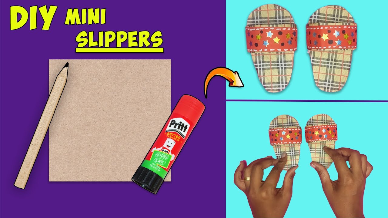 DIY Cardboard Slippers: Tiny and Adorable I From Cardboard to Cute ...
