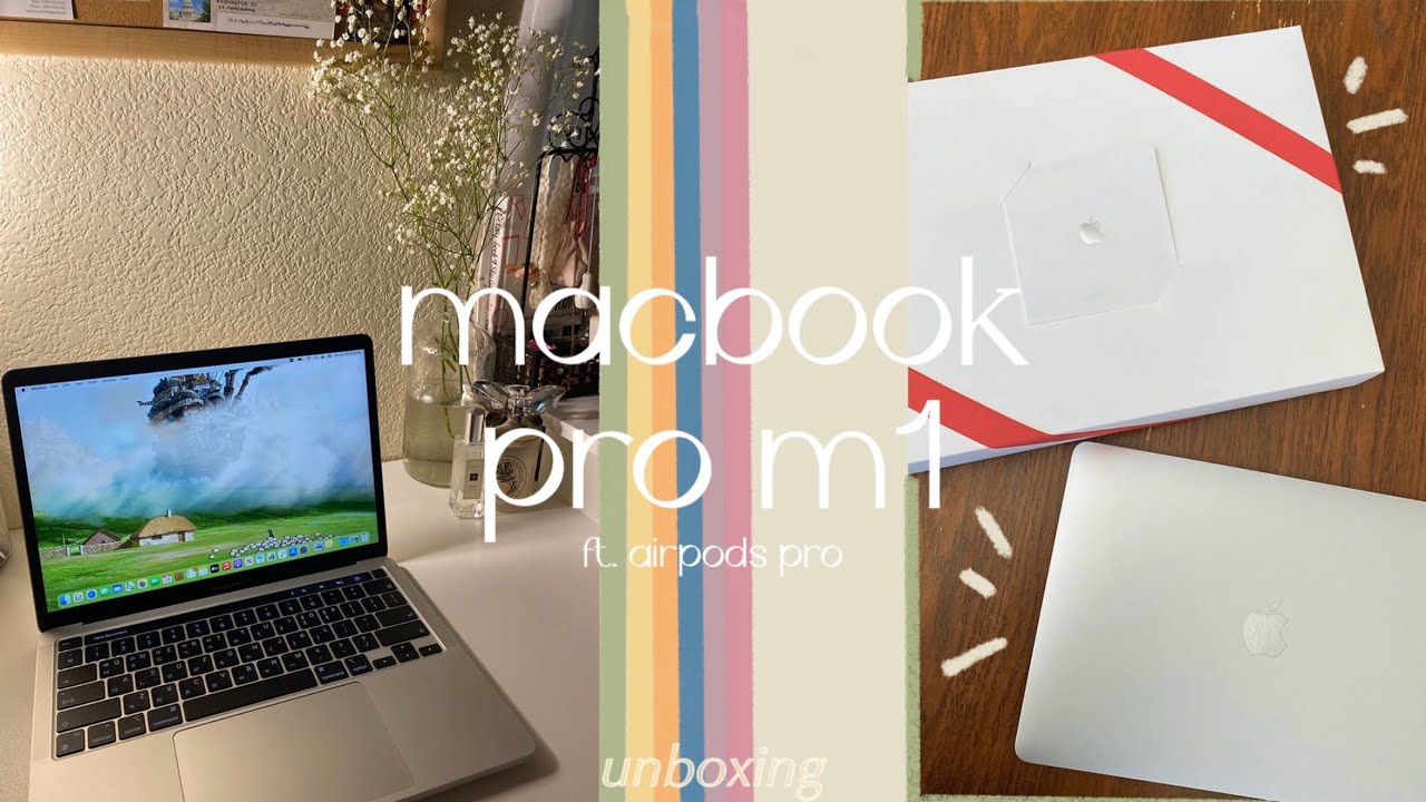 macbook pro m1 + korean keyboard gift wrap unboxing & set up | ft ...