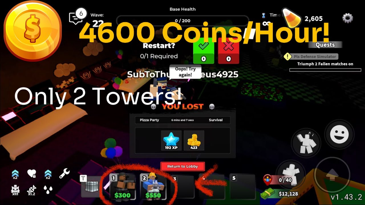 4600 Coins/Hour! TDS “Beginner Bashing” Strategy Player 1 POV - YouTube