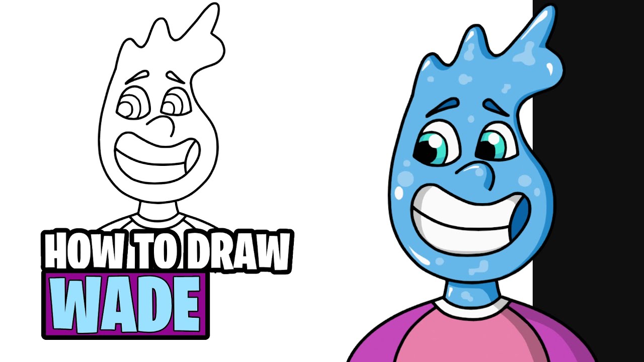How to draw Wade from Elemental | Cum sa il desenezi pe Suvoi din ...