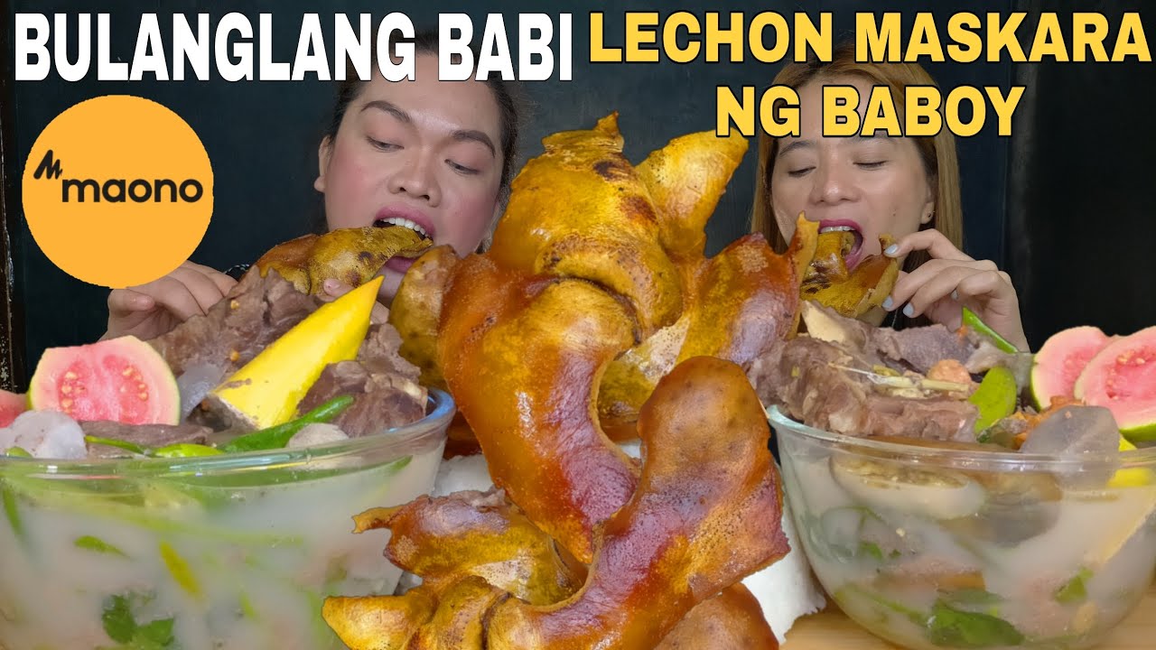 CRISPY LECHON MASKARA AT BULANGLANG BABI MUKBANG | MUKBANG PHILIPPINES ...