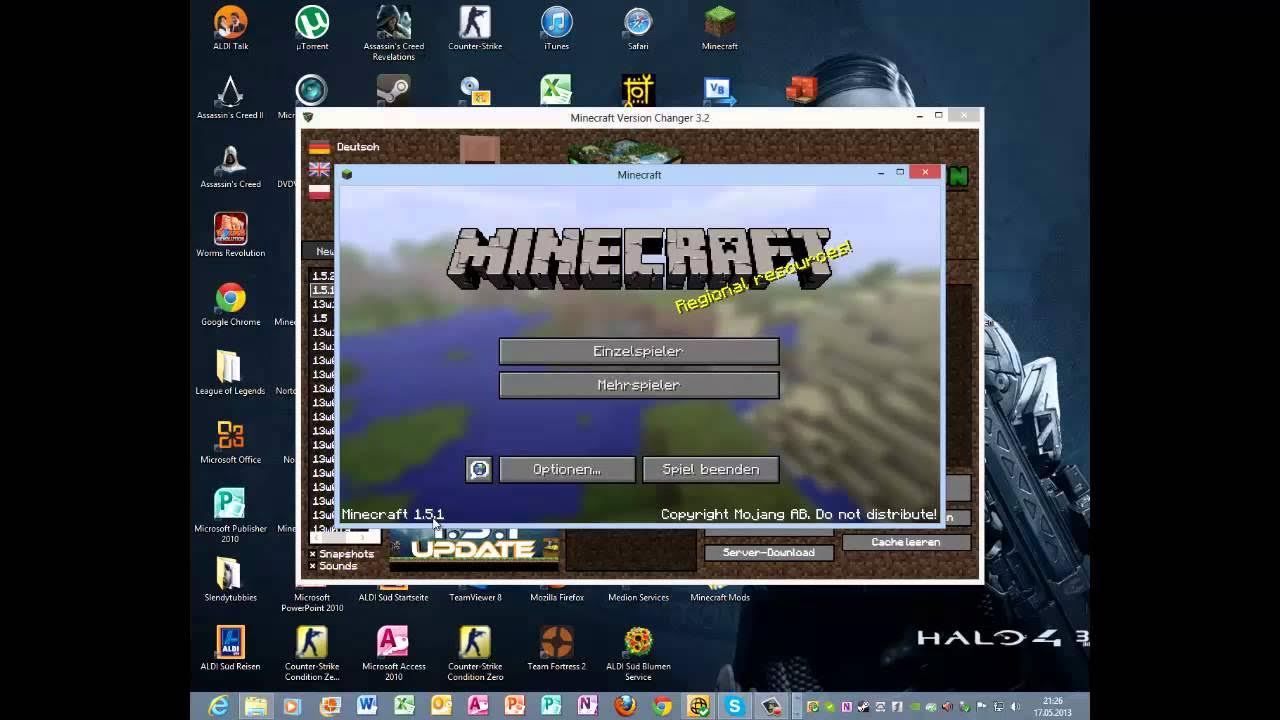 Wie man in Minecraft die Versionen ändert - YouTube