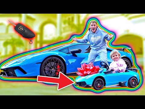 SURPRISING MINI JAKE PAUL WITH A MINI LAMBORGHINI!!