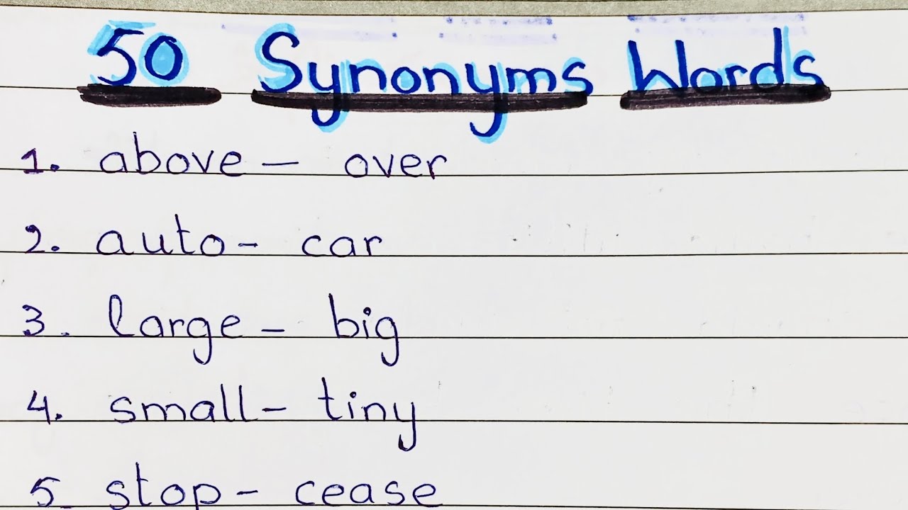 50 synonyms words - YouTube